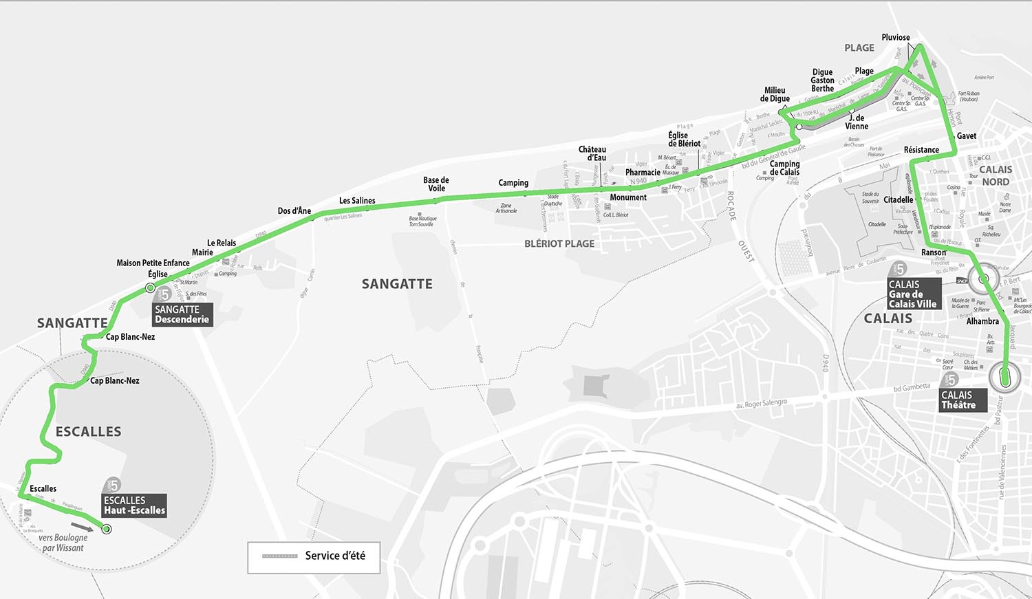 Cabrio-Bus 5 von Calais zum Cap Blanc Nez - Linie 5